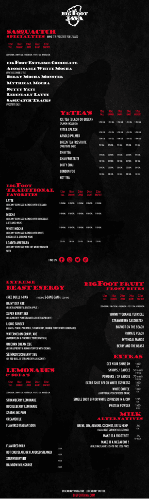 Digital Menu AppMobile Menu - Bigfoot Java